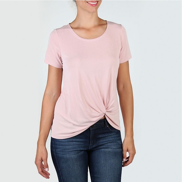 JEANNE PIERRE | Tops | Nwt Jeanne Pierre Solid Twist Hem Top Light Pink ...